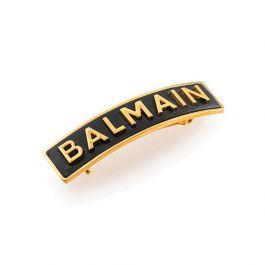 Gold Plated Barrette Medium Logo | Balmain Hair Couture | Balmain Hair